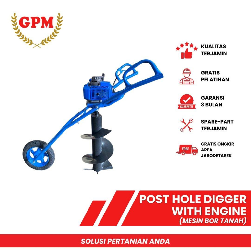Jual Mesin bor tanah pertanian drilling biopori single push diameter 35 ...