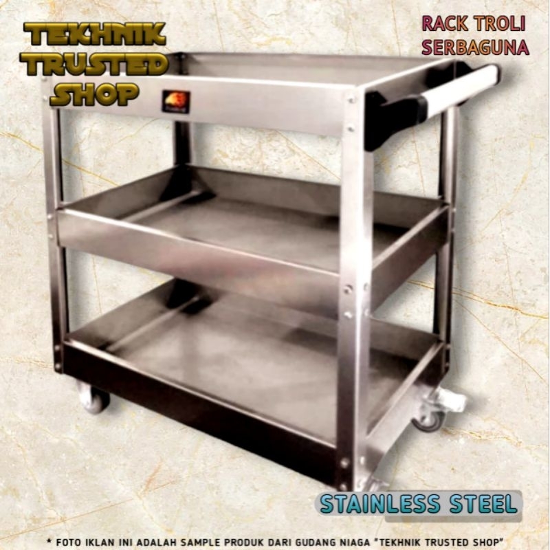 Jual Toolbox cabinet troley stainles 3 dek rak troli perkakas serbaguna ...