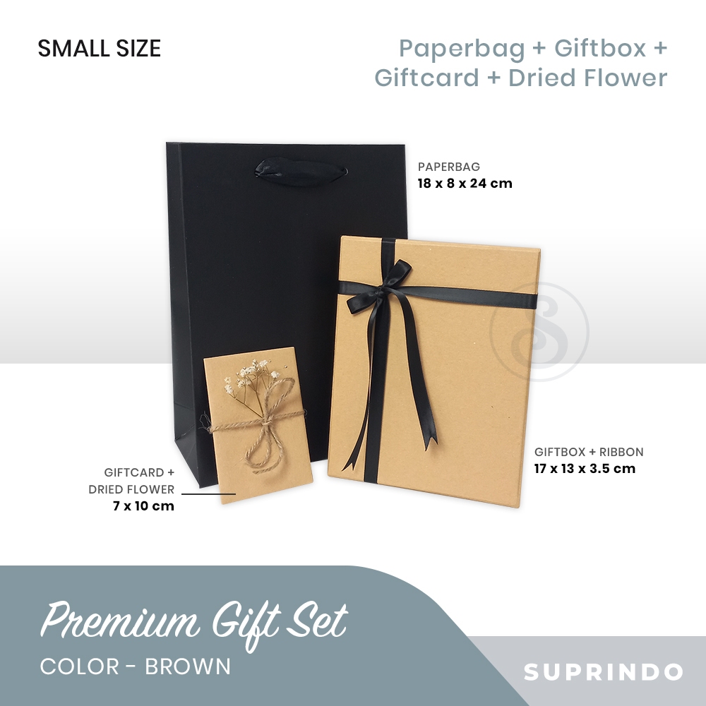 Jual Premium Gift Set Paper Bag + Kotak Kado + Kartu Ucapan (17x13x3.5 ...