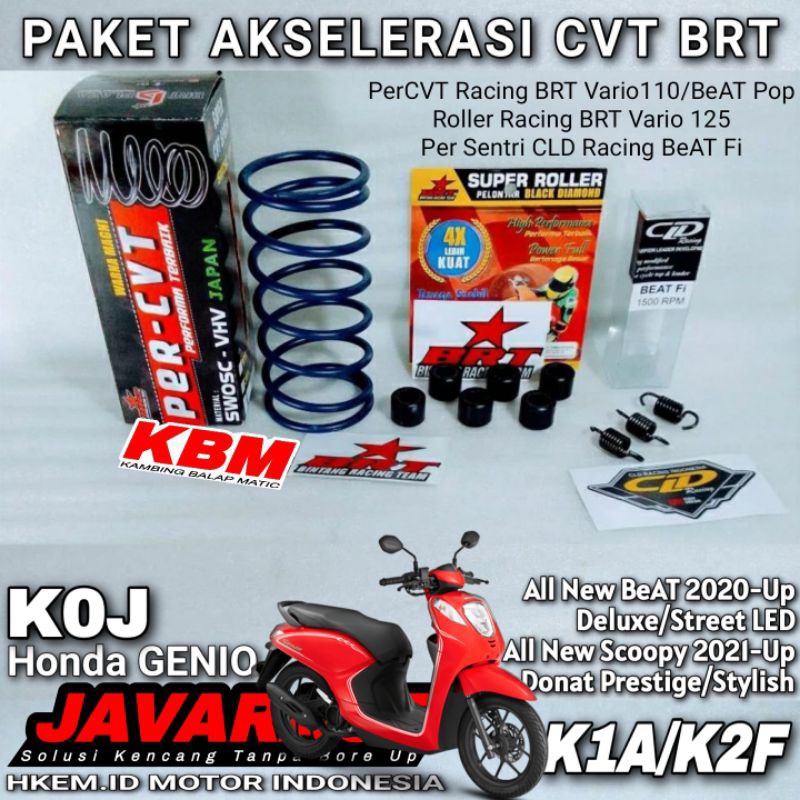 Jual Paket Akselerasi Kirian CVT BRT Genio K0J Roller PerCVT Racing Per ...