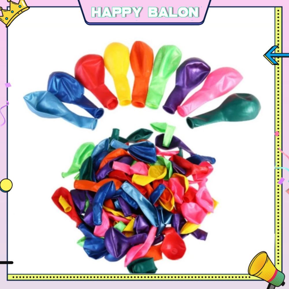 Jual Balon Latex Metalik Balon Pesta Ukuran 12inch（100 PCS) Dan (50 PCS ...