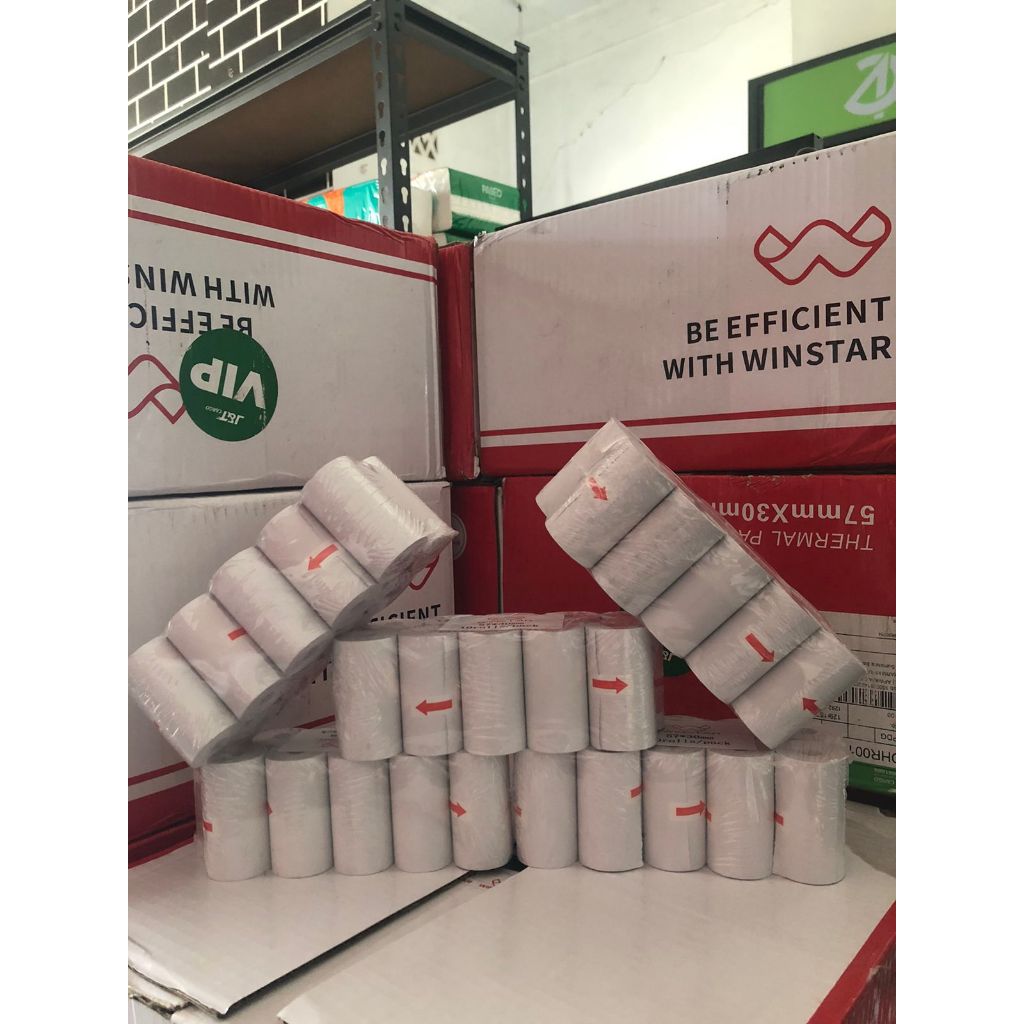 Jual Kertas Thermal Paper Rol 57x30 58x30 Termal EDC Thermal Printer ...