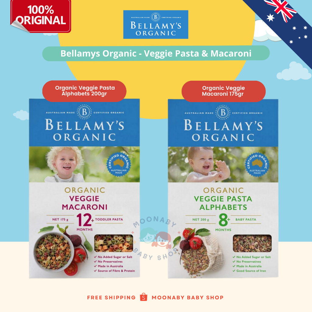 Jual Exp 09/2025 Bellamys Organic - Veggie Pasta Alphabets 200gr ...