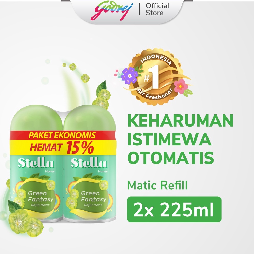 Jual Keren abis Stella Matic Refill Green Fantasy 2x225ml Multipack ...