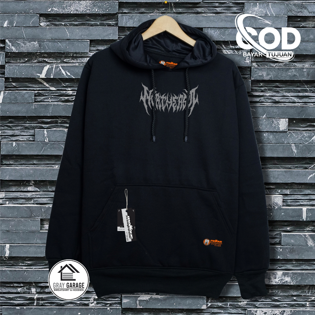Jual Melfous Sweater Hoodie Pria Distro Original 100% Tebal Warna Hitam ...