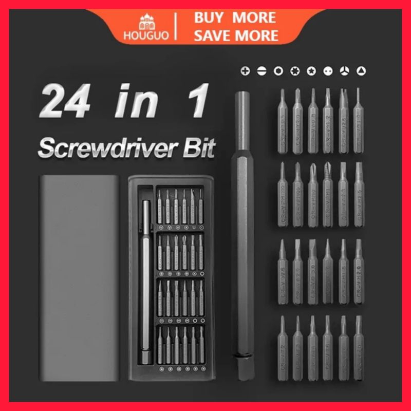 Jual set obeng magnet magnetic 24 in 1 obeng baut kecil multifungsi 24 ...