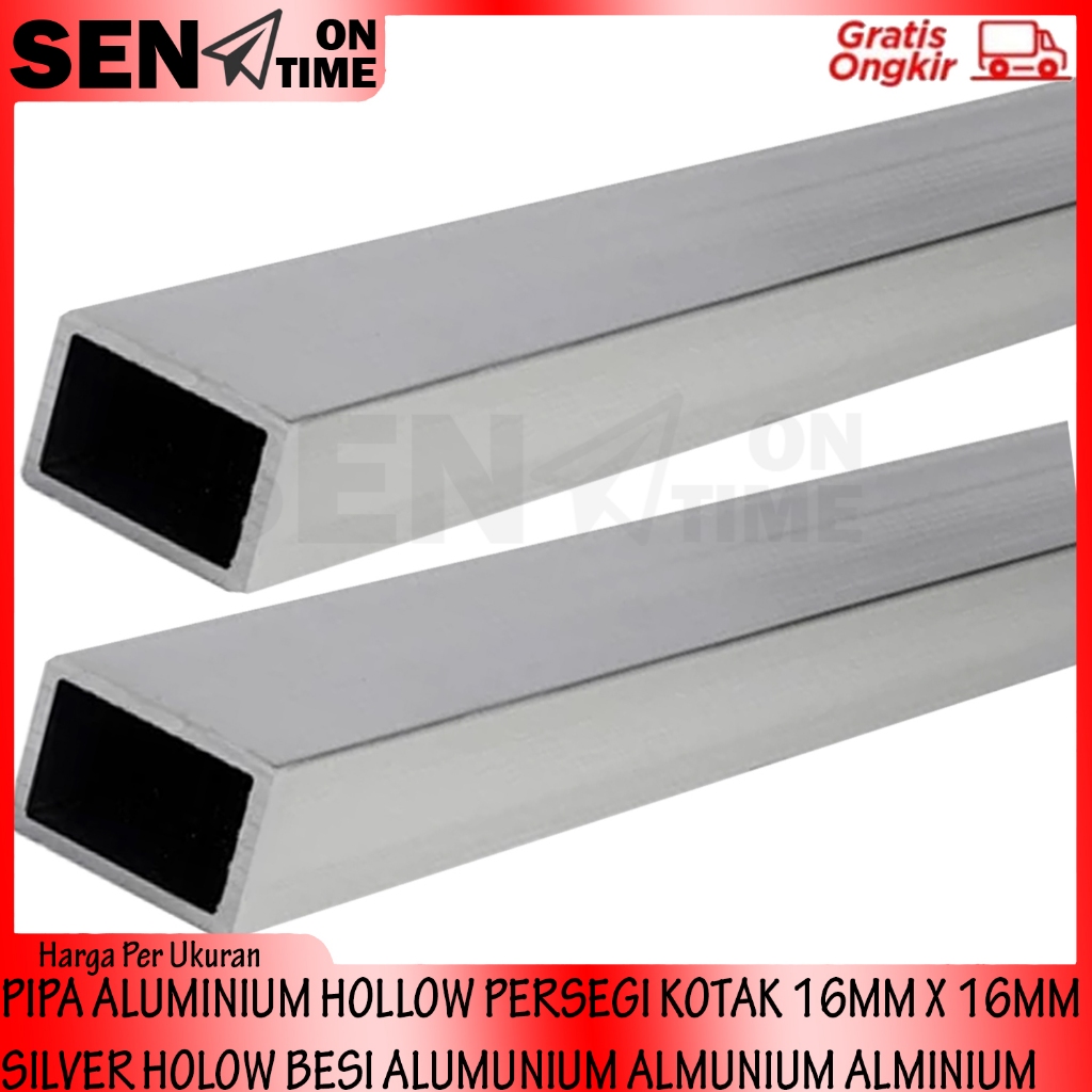 Jual Hollo Besi Almunium Alminium Pipa Aluminium 16mm X 16mm Alumunium ...