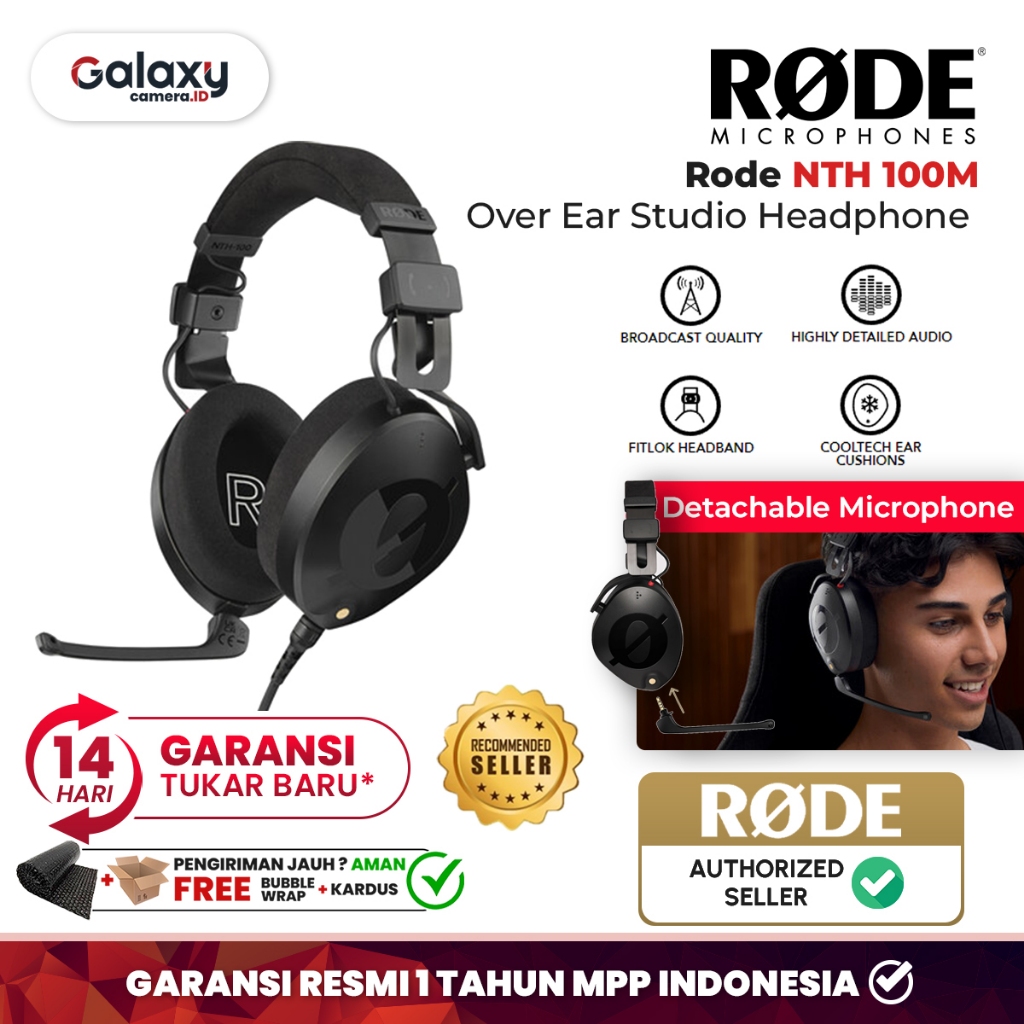 Jual Rode NTH-100M Over Ear Studio Headphone with Mic NTH 100M Resmi | Shopee Indonesia
