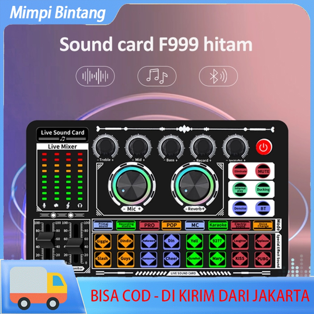 Jual bonkyo F999 Sound Card Bluetooth compatible External Wireless DJ ...