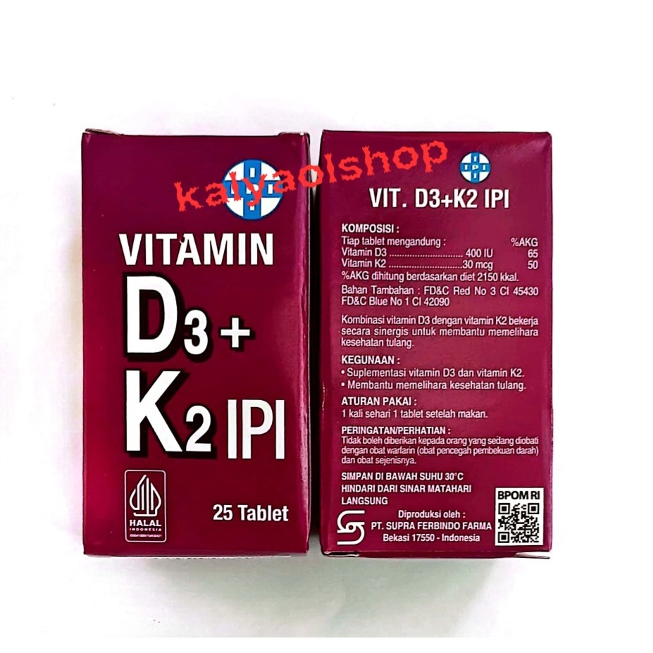 Jual Vitamin IPI D3 + K2 isi 25 tablet | Shopee Indonesia