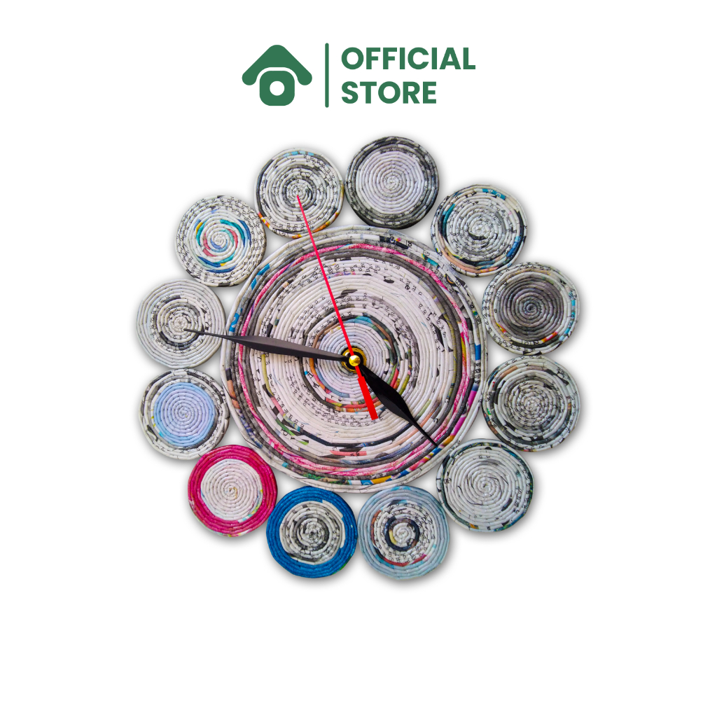 Jual Jam Dinding Kertas Koran Warna Asli (Mesin Jam Aktif) | Prakarya ...
