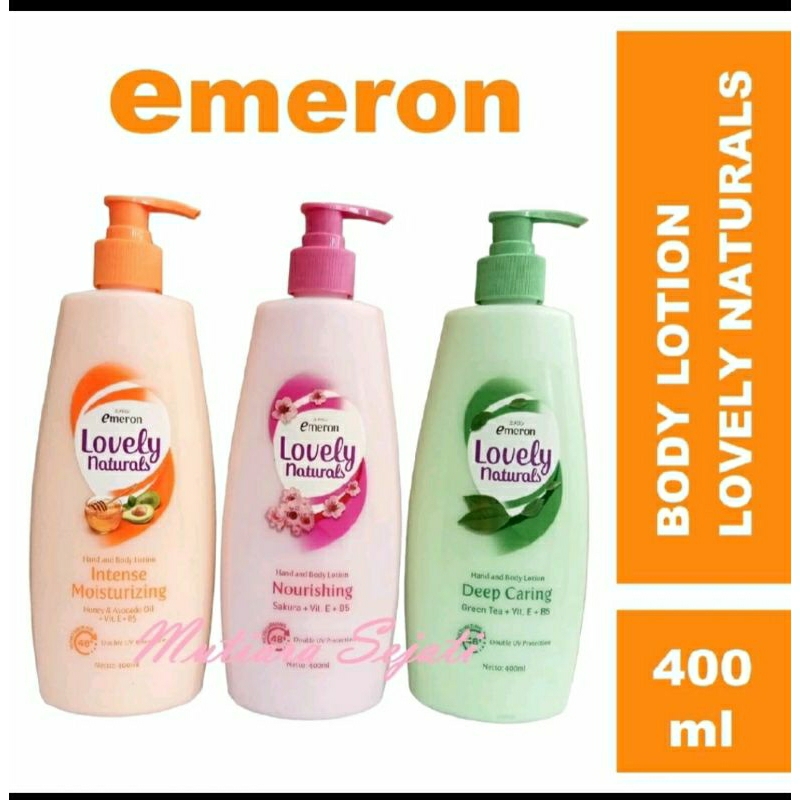 Jual Emeron Natural lovely hanbody lotion pump 400 ml | Shopee Indonesia