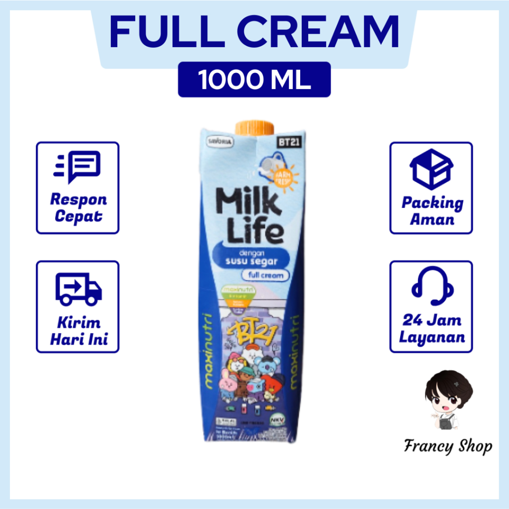 Jual Milk Life Susu UHT Full Cream 1000 ml 1 L | Shopee Indonesia