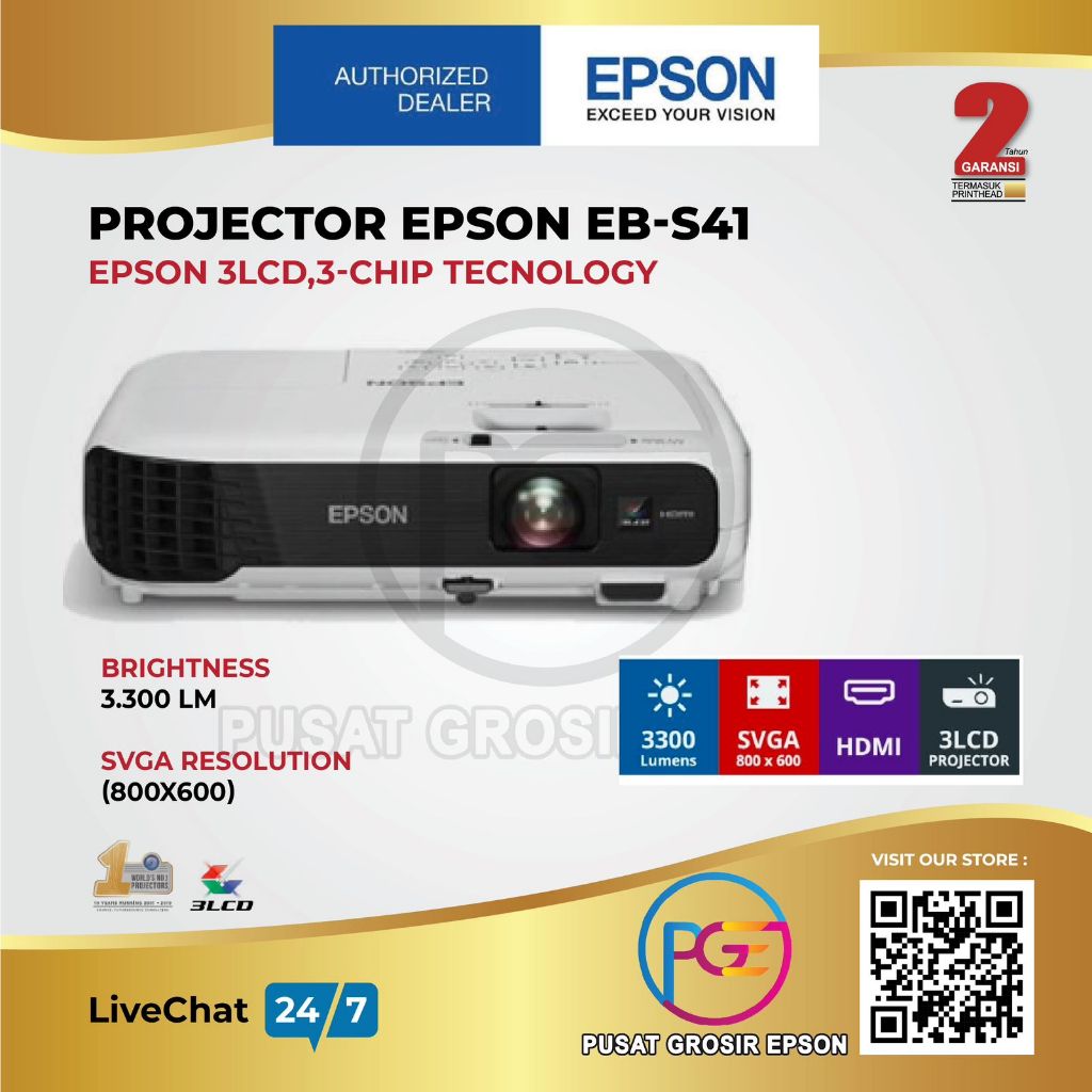 Jual PROYECTOR EPSON EB-S41 EB S41 EBS41 GARANSI RESMI | Shopee Indonesia