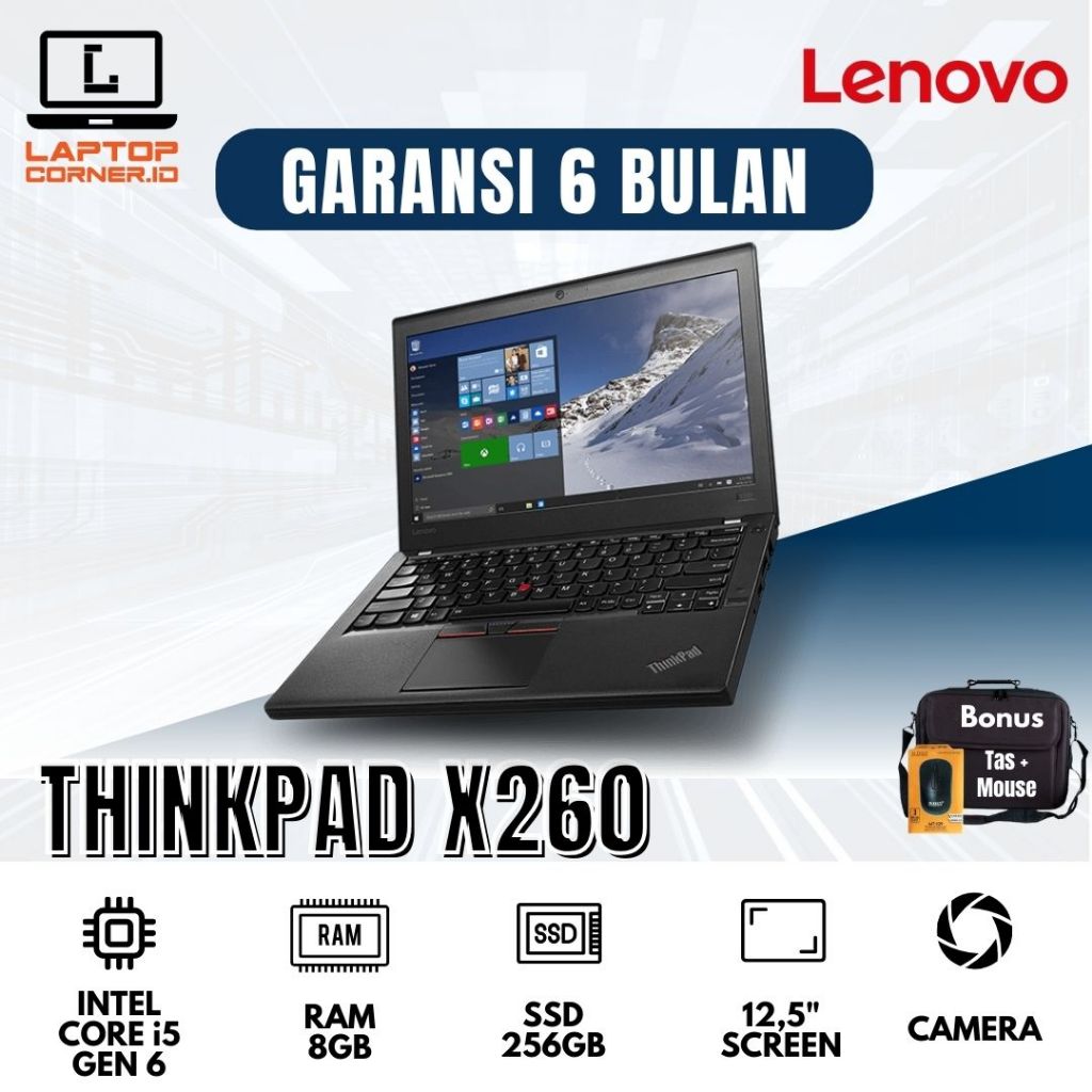 Jual Lenovo Thinkpad X260 Core i5 Gen 6 RAM 8GB SSD 256GB Bergaransi | Shopee Indonesia