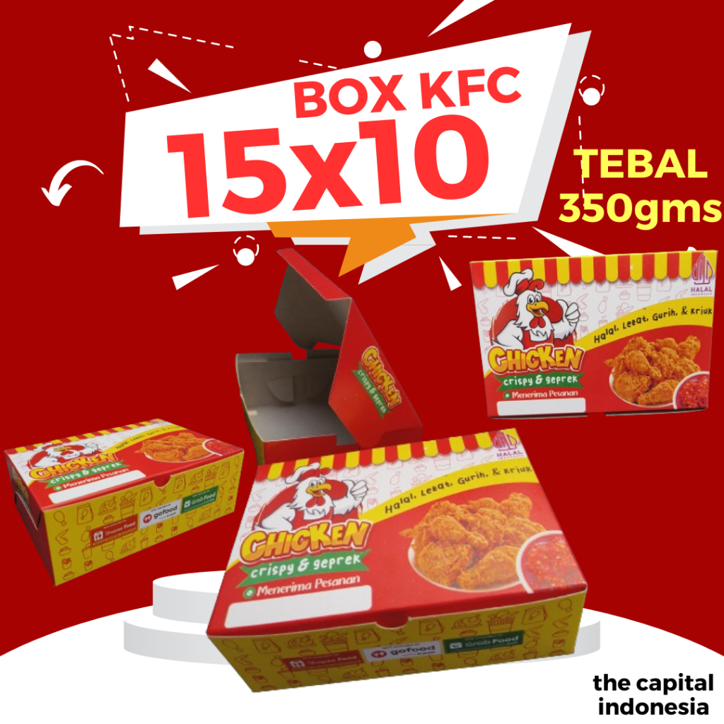 Jual (KUAT & TEBAL 350gms) Box Dus KFC Fried Chicken Ayam Crispy Geprek ...