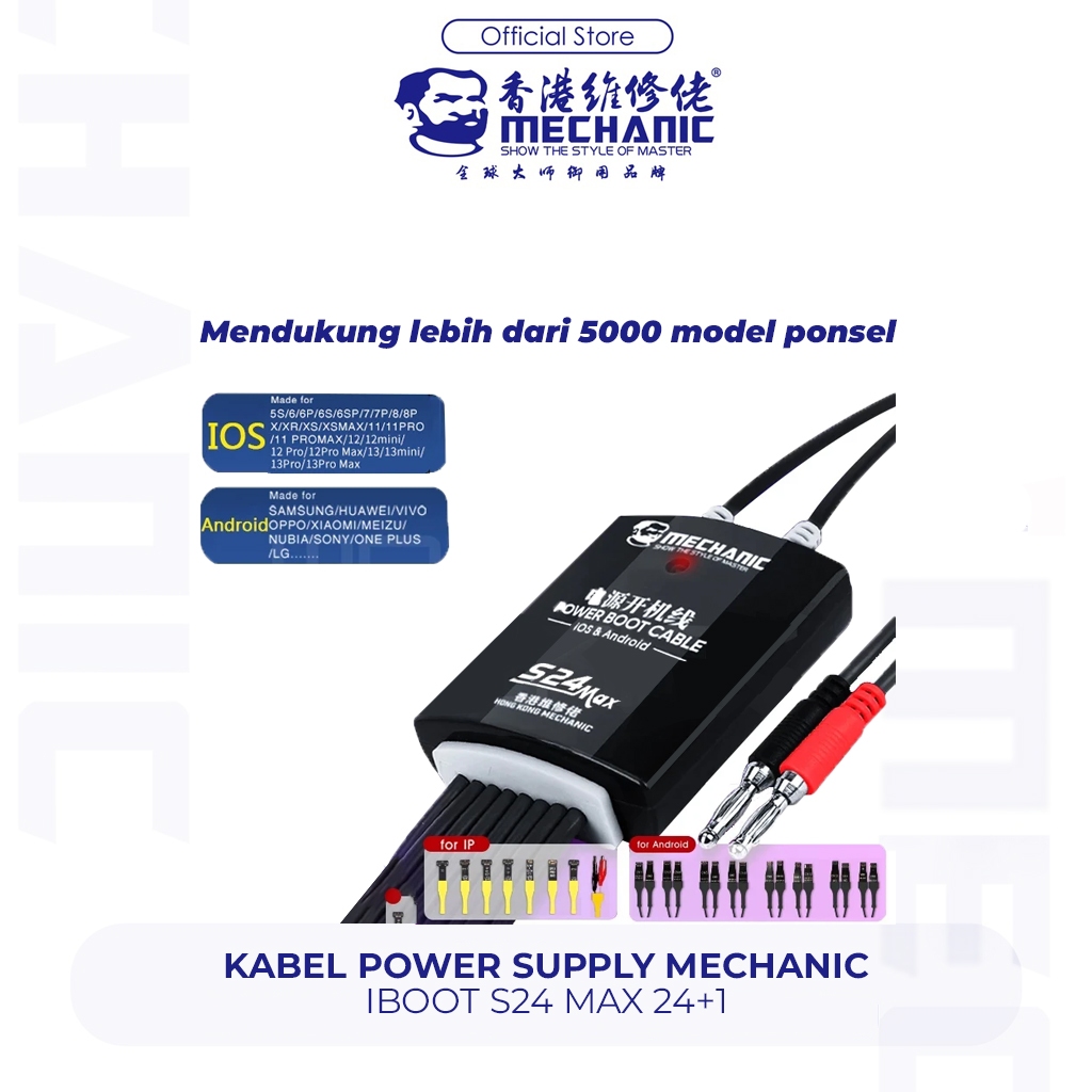Jual Mechanic Kabel Power Supply Iboot S24 Max For Iphone + Android Original | Shopee Indonesia