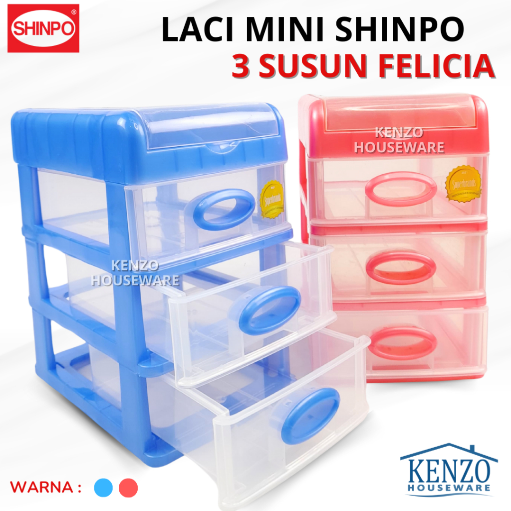 Jual Laci Mini Container 3 Susun SHINPO Tingkat Plastik ATK Kosmetik ...