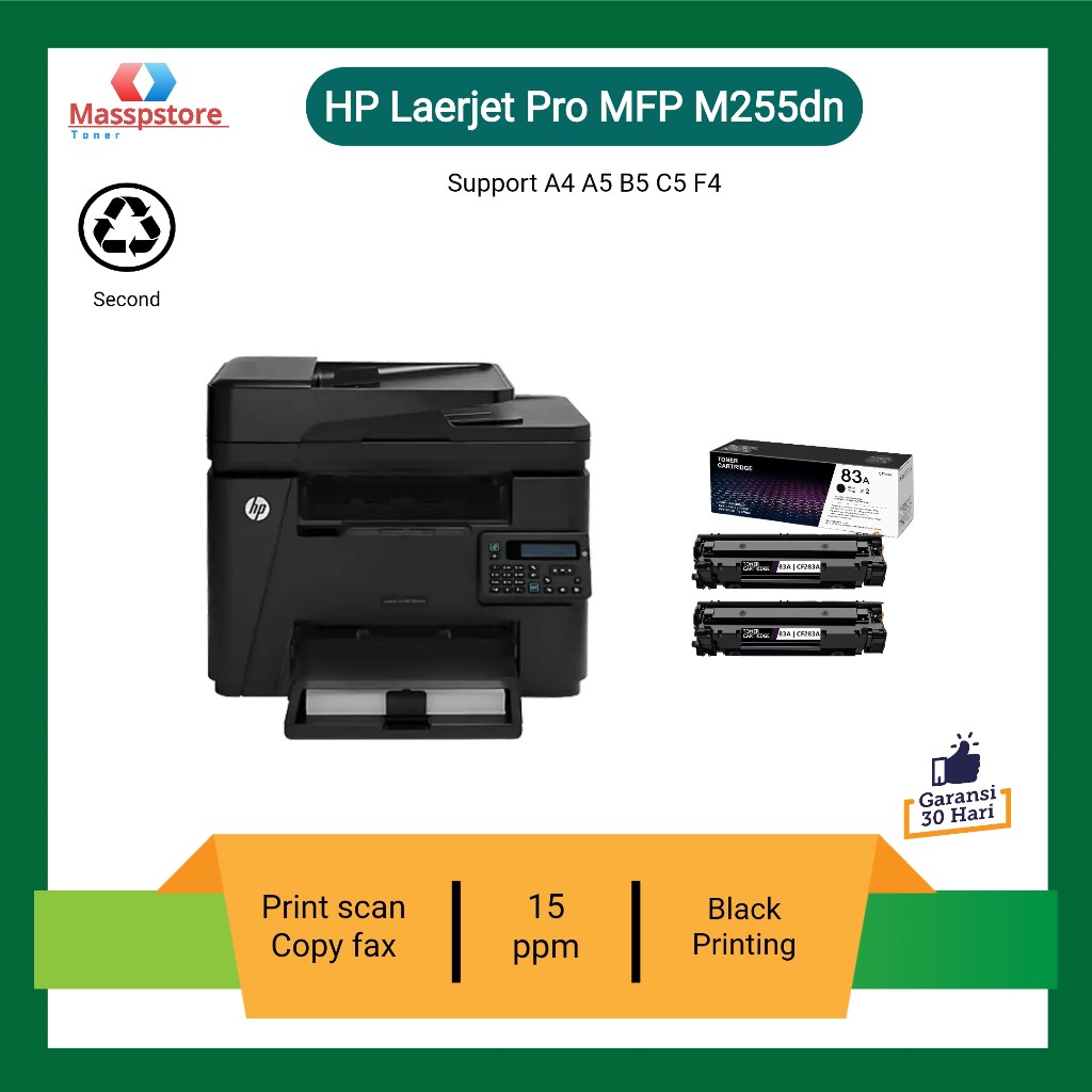 Jual Printer Foto Copy Hitam putih HP Laserjet Pro MFP M255dn Duplek ...