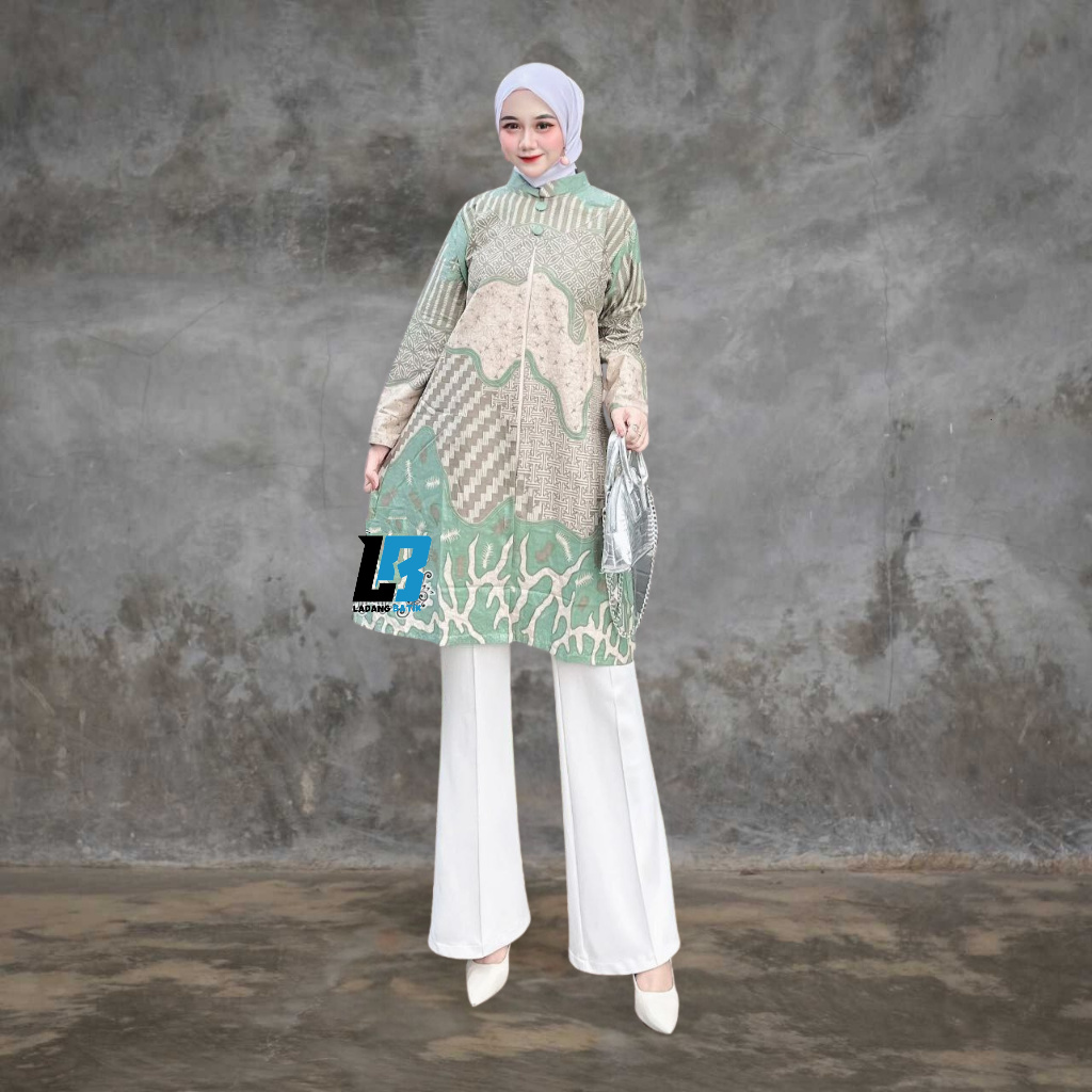 Jual Couple Kemeja Batik Ayah Anak Laki laki Motif INARA SAGE Warna ...