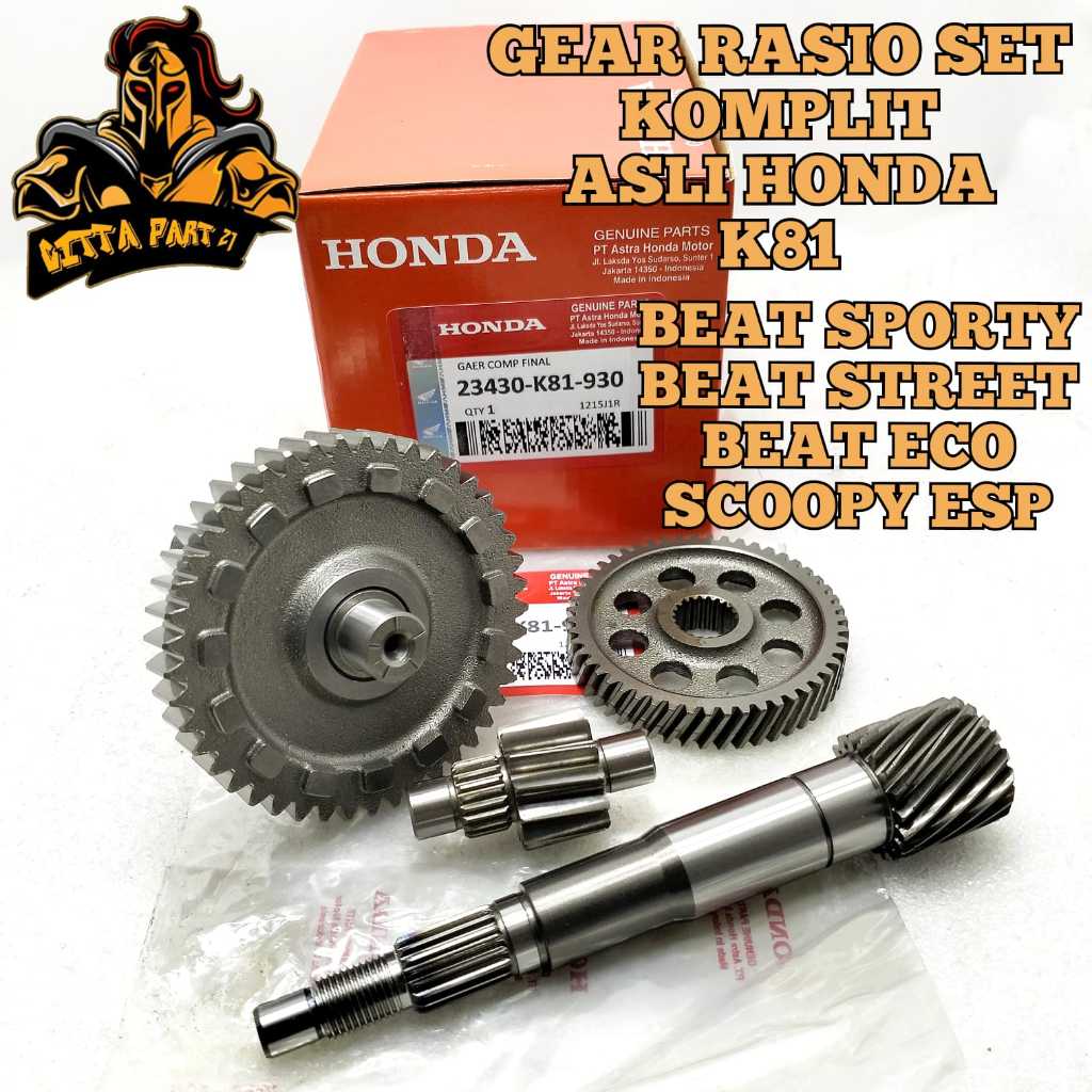 Jual GIGI GEAR RASIO SET KOMPLIT 4 MACAM ASLI ORIGINAL HONDA AHM K81 ...