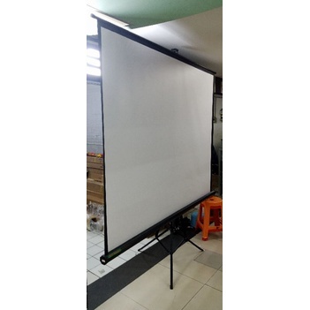 Jual layar proyektor 70" Inch 120cm tripod / screen projector 120cm ...