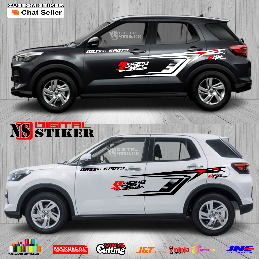 Jual Stiker cutting mobil raize sticker body samping mobil raize ...