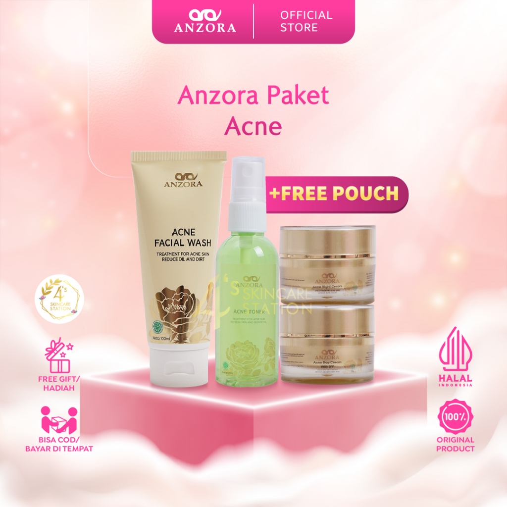 Jual PAKET PERAWATAN WAJAH BERJERAWAT RINGAN ATAU BERAT / ANZORA Acne ...