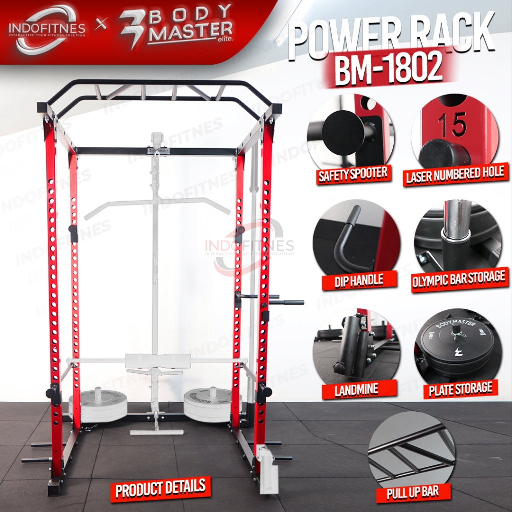 Jual BODYMASTER Power Rack BM-1802 - Home Gym Power Cage Bench Press ...