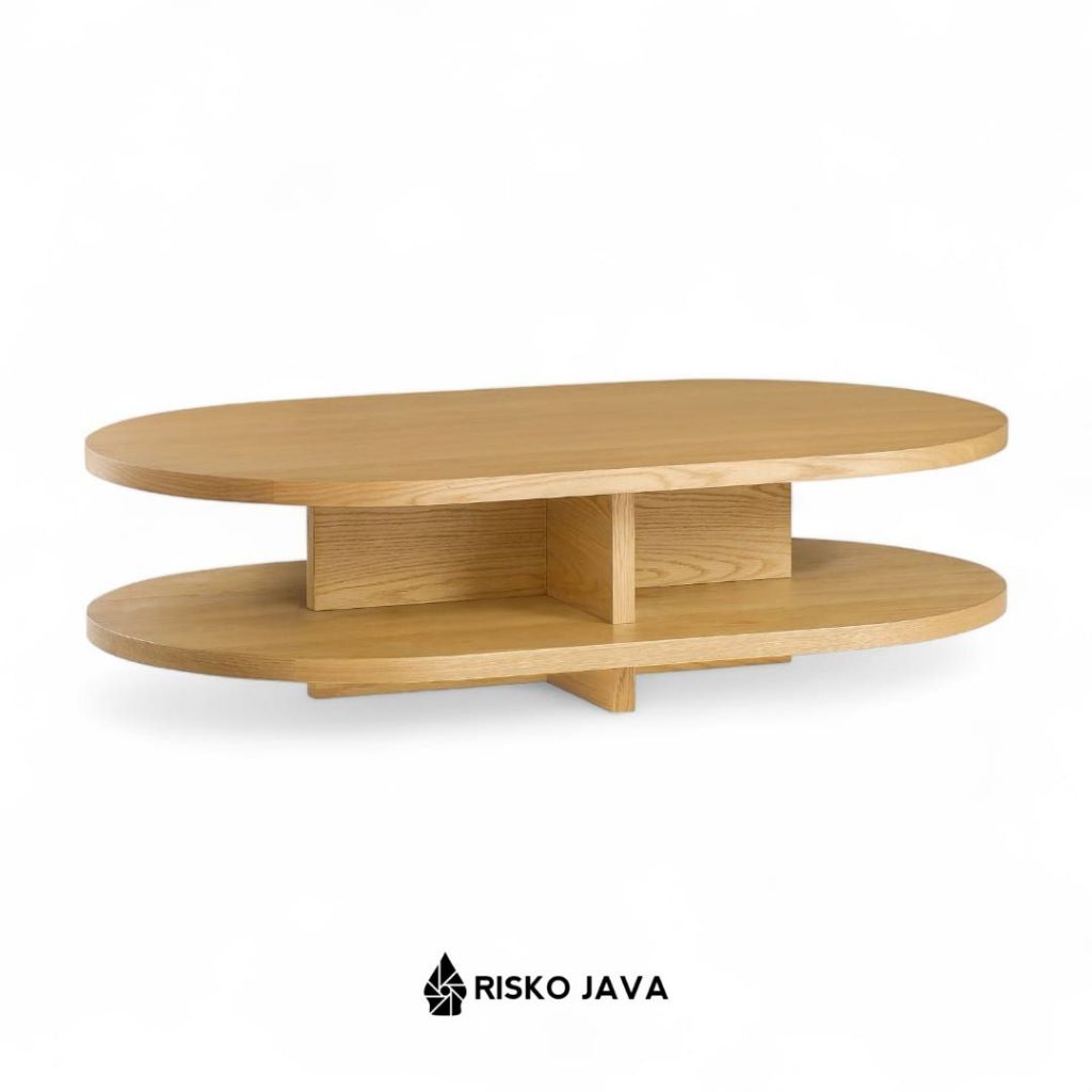 Jual Meja Tamu Kayu Jati / Meja Oval Ruangan Tamu / Coffee Table ...