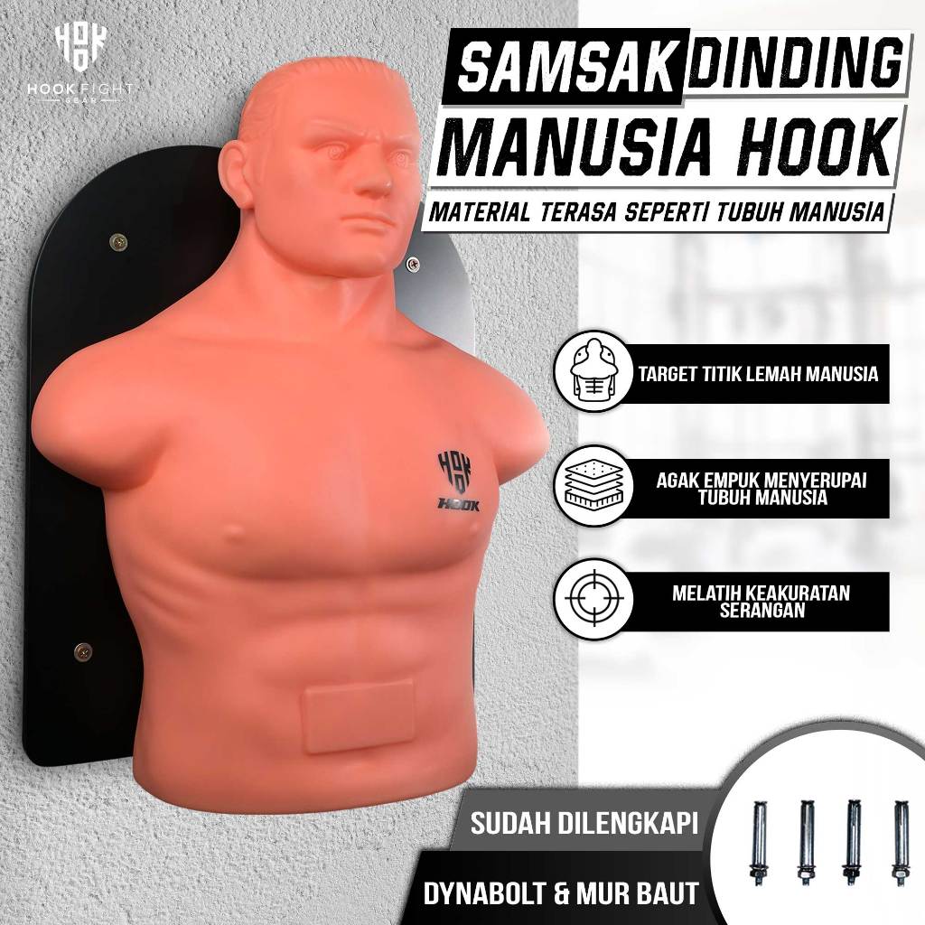 Jual Samsak Dinding Hook Boxing Bob Dummy Wall Target Boxing Hook ...