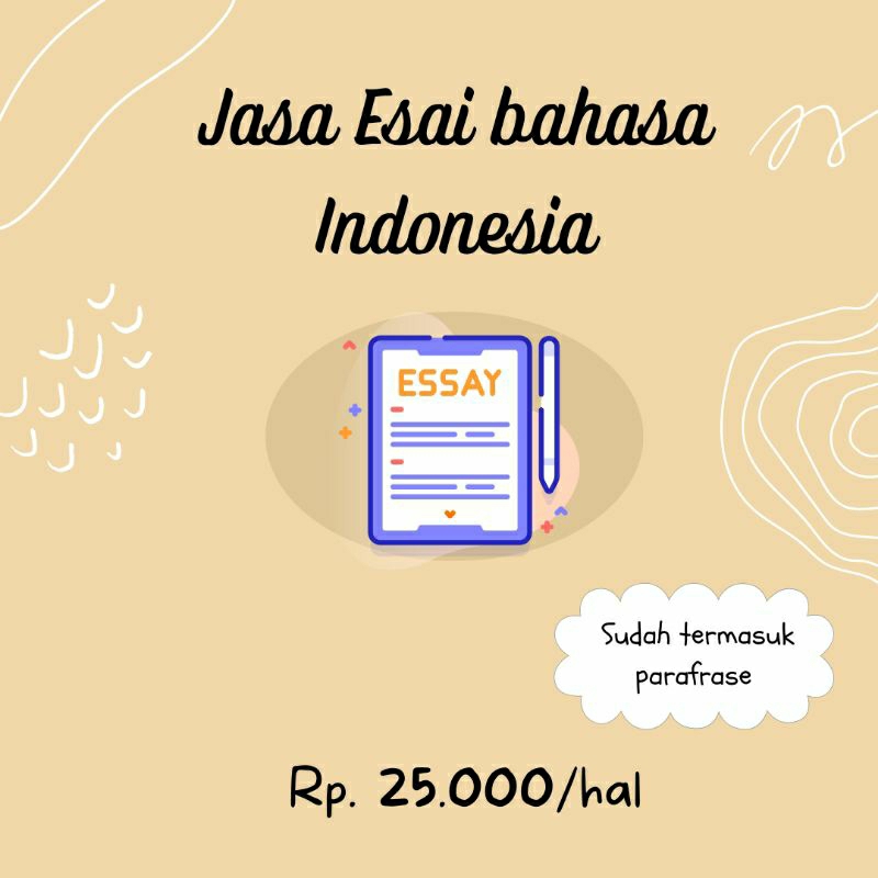 Jual Jasa Penulisan Esai Dalam Bahasa Indonesia Shopee Indonesia