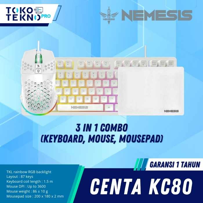 Jual NYK Nemesis Centa KC80 / KC-80 Keyboard Combo 3in1 TKL Gaming Set ...