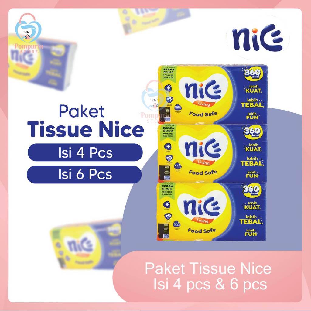 Jual PAKET Tissue NICE Isi 4pcs / 6pcs - Nice 180s Paket Bundling Tisu ...