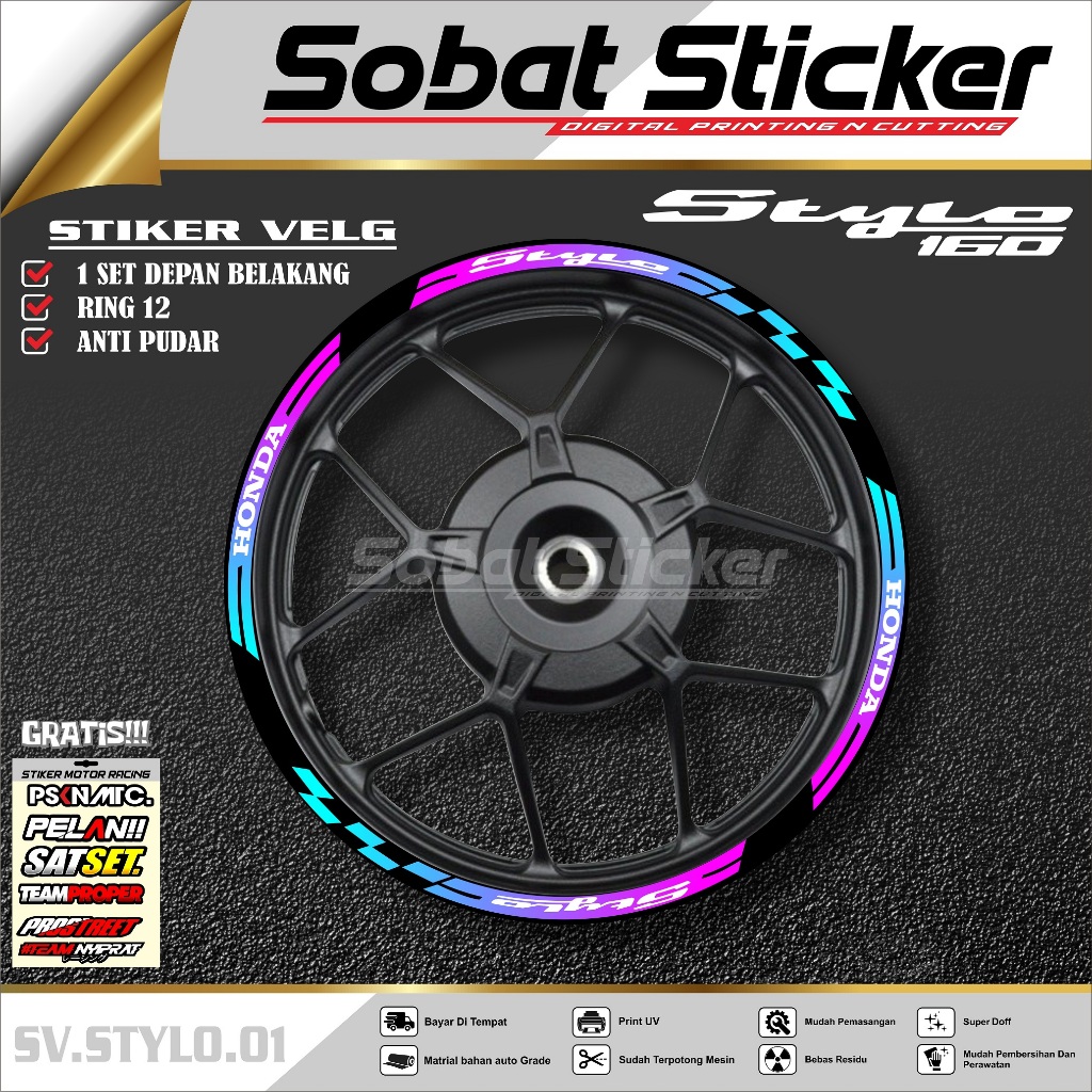 Jual Sticker Lis Velg STYLO 160 New Old R Racing List Variasi Semua ...
