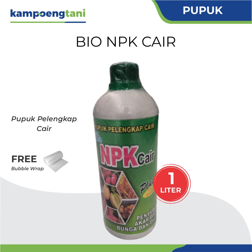 Jual Bio NPK Cair Plus Ga3 1 Liter Pupuk Pelengkap Cair Penyubur Akar Daun Bunga dan Buah ...