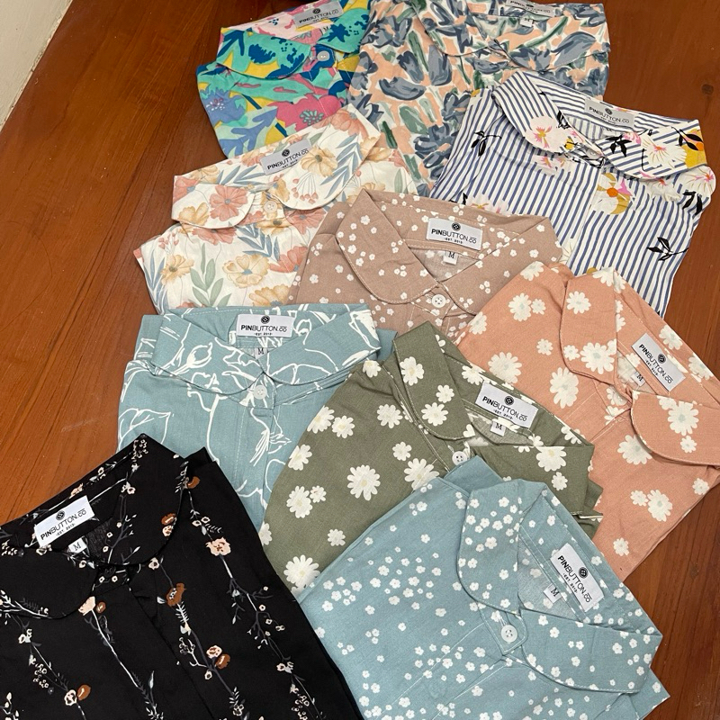 Jual KEMEJA MOTIF BUNGA FLOWER Kemeja Rayon Viscose Wanita Motif ...