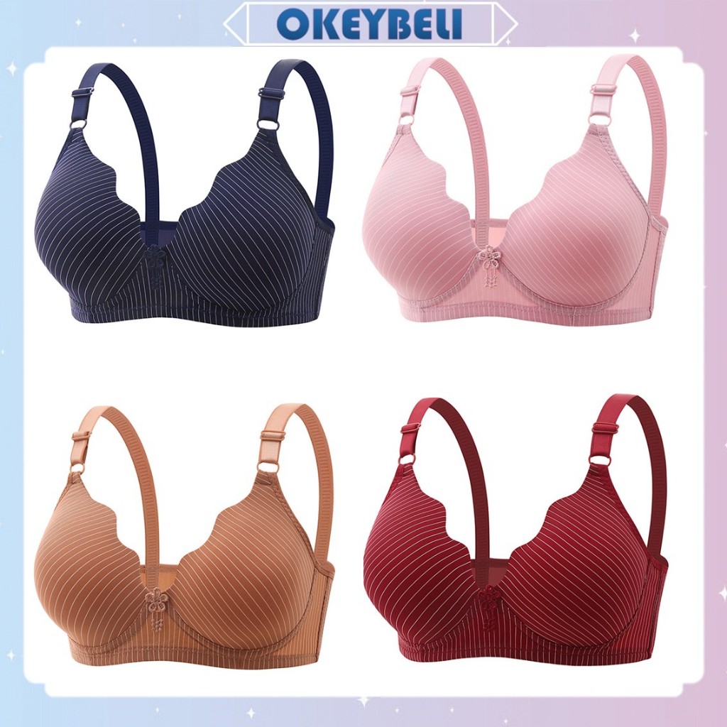 Jual •OKEY BELI•BR1553 Bra Bh Wanita PushUp Seamless Motif Garis Garis ...
