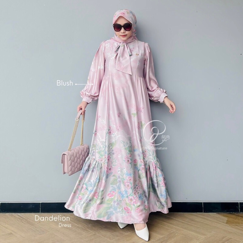 Jual DYN Signature Dandelion Dress - Gamis Wanita Simple Premium Silk ...