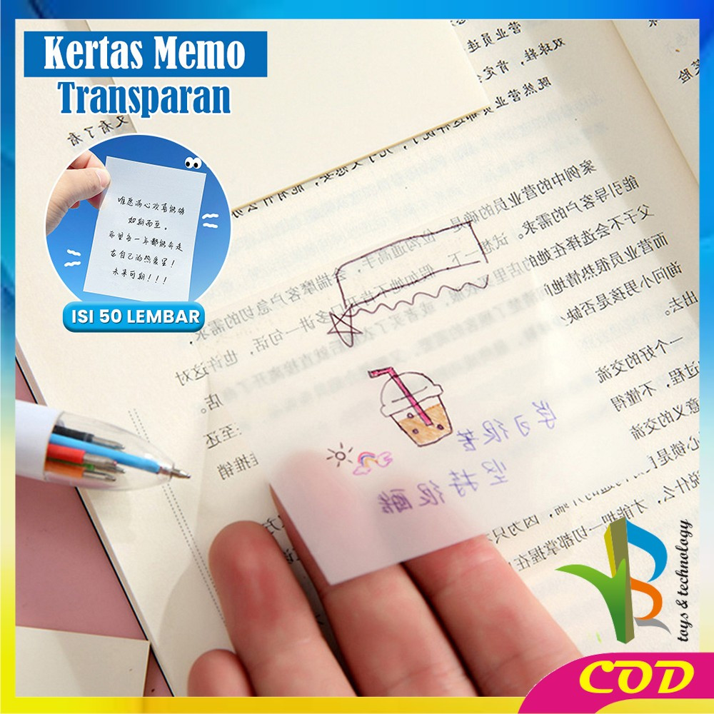 Jual RB-A87 Sticky Note Transparan Isi 50 Lembar Waterproof Serbaguna ...