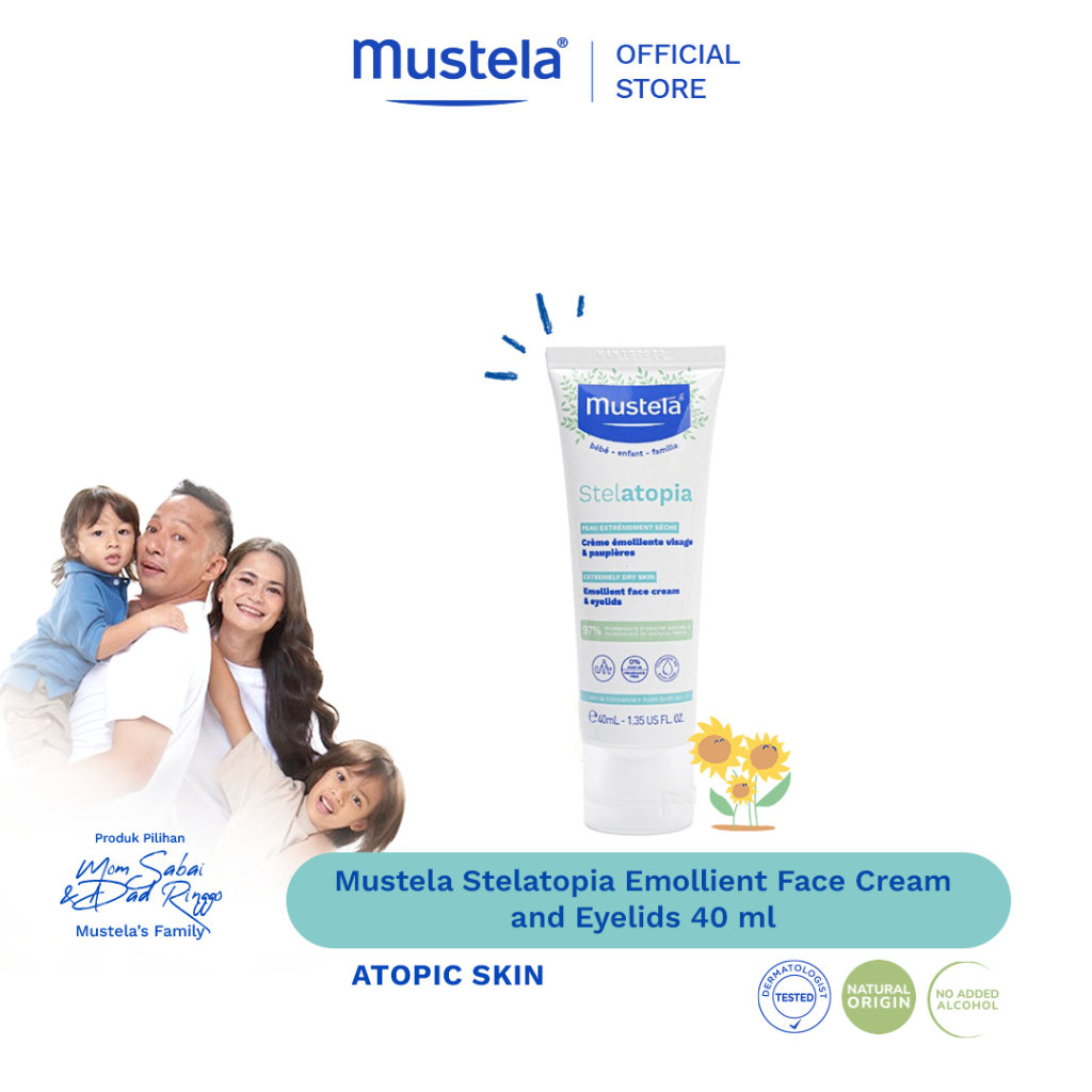 Jual Mustela Stelatopia Emollient Face Cream 40 ml - Krim Wajah Bayi ...