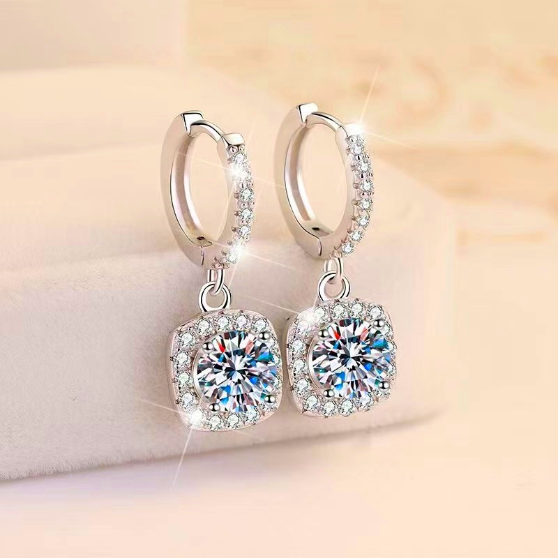 Jual Anting Moissanite Anting perak asli Anting Permata Anting Berlian ...