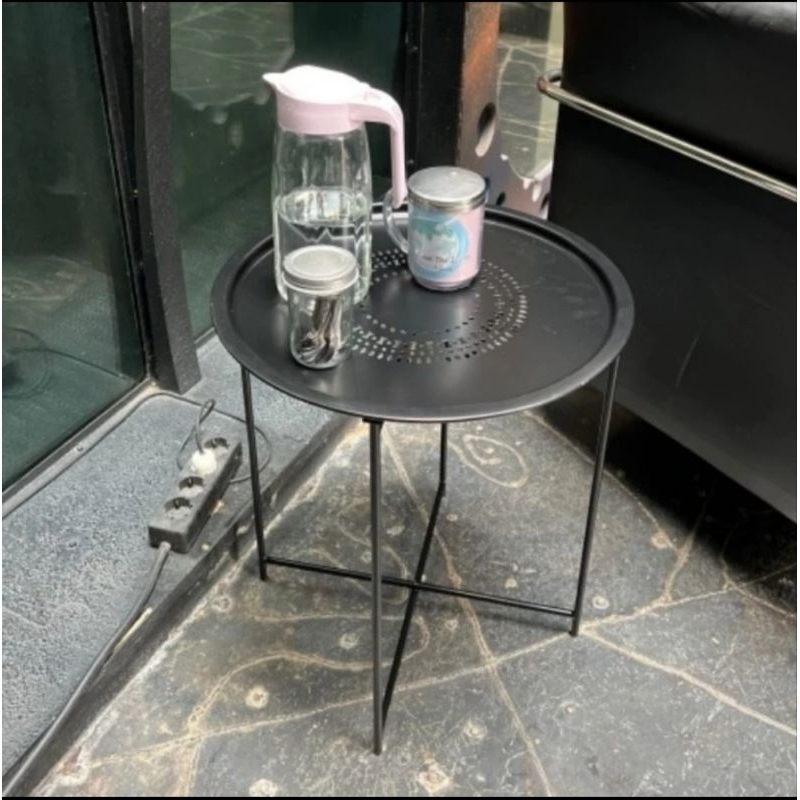 Jual Meja Teras Besi Bulat Coffe Table Tray Round | Shopee Indonesia
