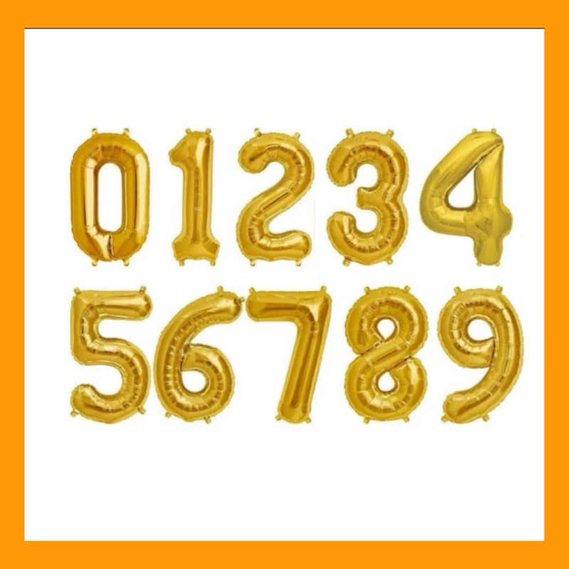 Jual BALON FOIL 40CM/ ANGKA 0-9 /WARNA GOLD/ HARGA SATUAN | Shopee ...