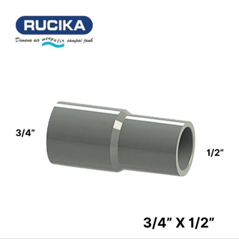 Jual RUCIKA Reducer Vlok Sock PVC AW 3/4 x 1/2 inch utk Air Hidroponik ...