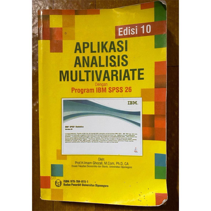 Jual BUKU APLIKASI ANALISIS MULTIVARIATE dengan program IBM SPSS 26 dari GHOZALI | Shopee Indonesia