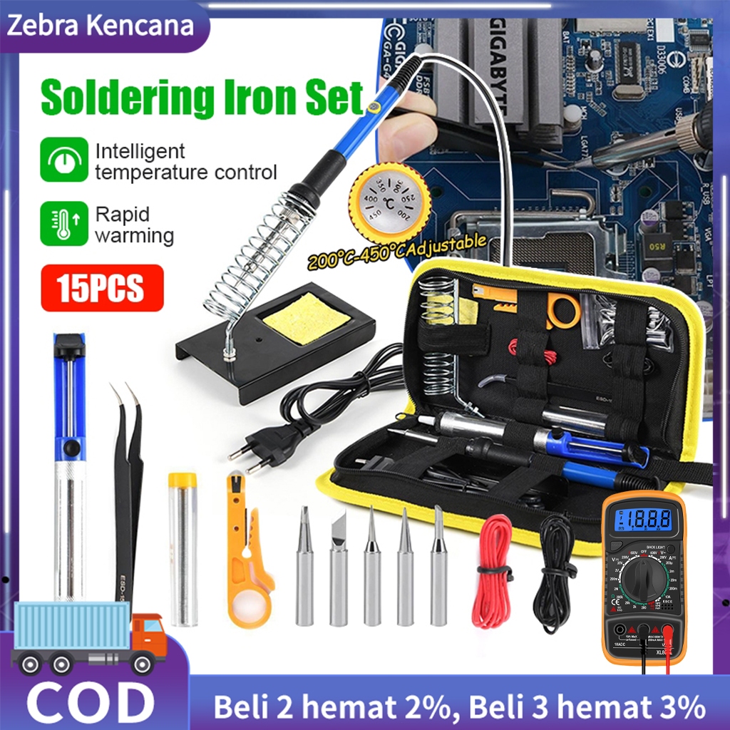Jual Set Besi Solder Portabel 60W 220V Set Besi Elektronik Kit Besi ...