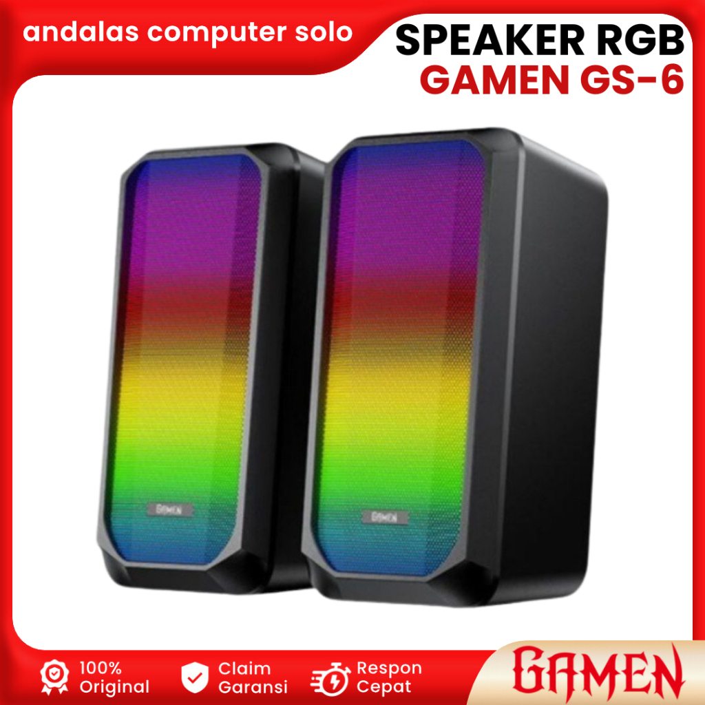 Jual SPEAKER GAMING GAME RGB GAMEN GS-6 KOMPUTER LAPTOP PC USB Jack ...