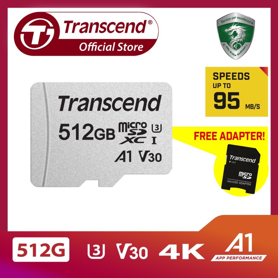Jual Transcend microSD 300S-A with SD Card Adapter - 512GB- Gatotkaca ...