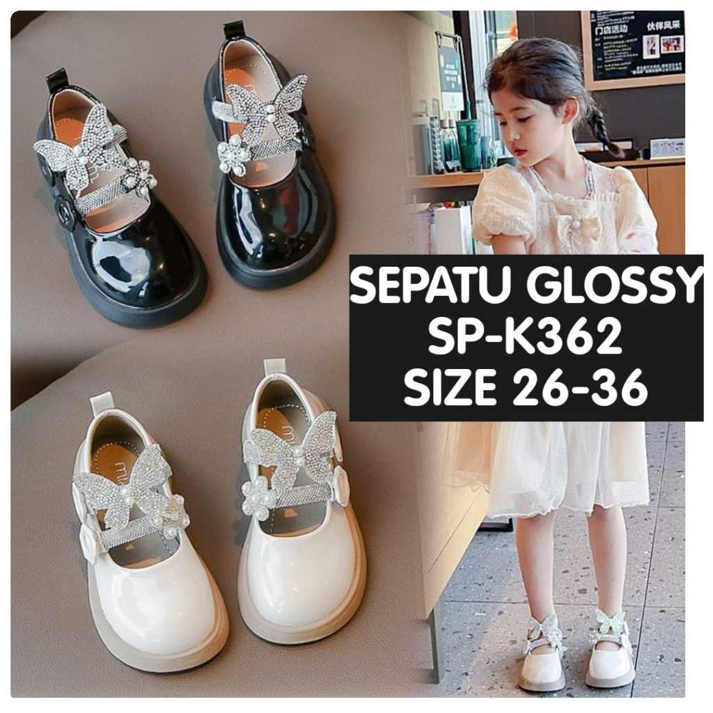 Jual (LOLI-JKT) SP- K362 SEPATU DOCMART ANAK GLOSSY KUPU MUTIARA SIZE ...
